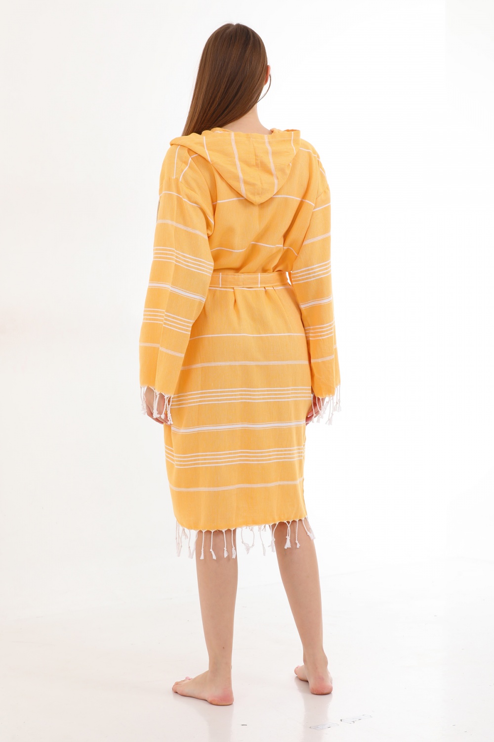 [CHAPUTS Didyma Mustard Yellow Bathrobe] Peshtemal Turkish Towel ...